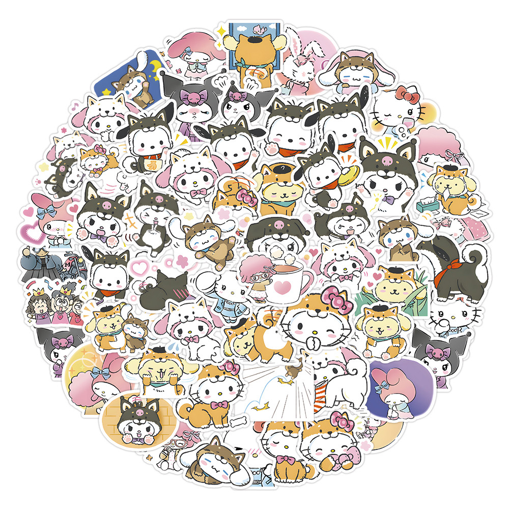 60-Piece Sanrio Hat-Themed Graffiti Stickers Character Decals for AR ...