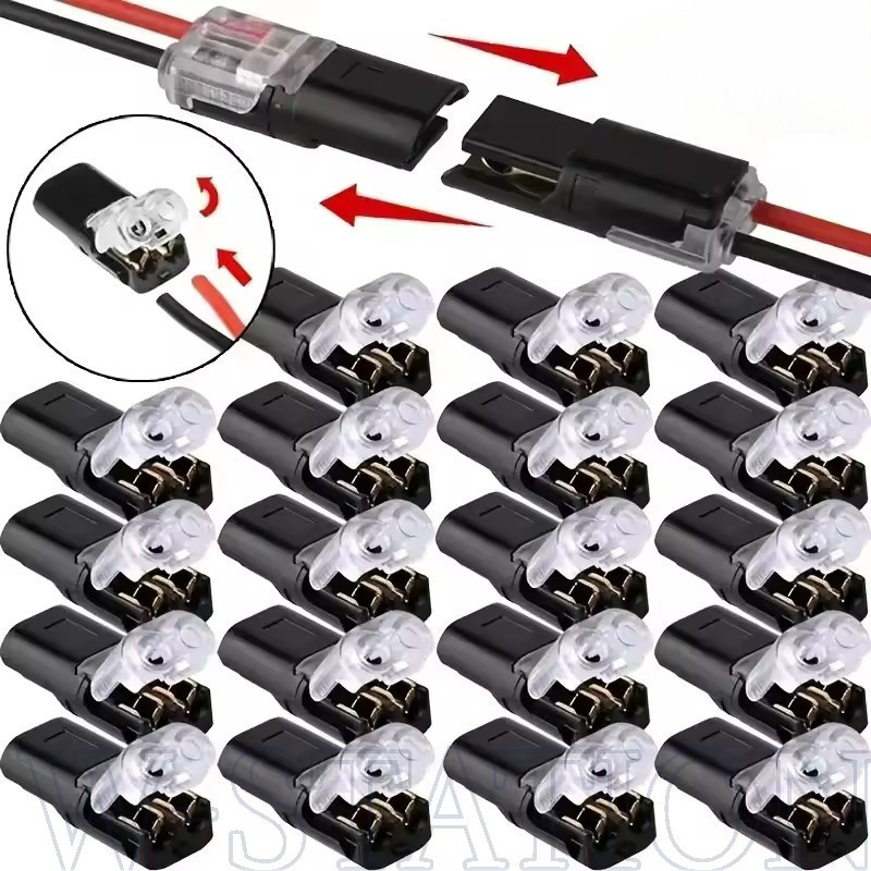 2 Pin Way Plug - Strip Terminal Connection - Waterproof Electrical ...