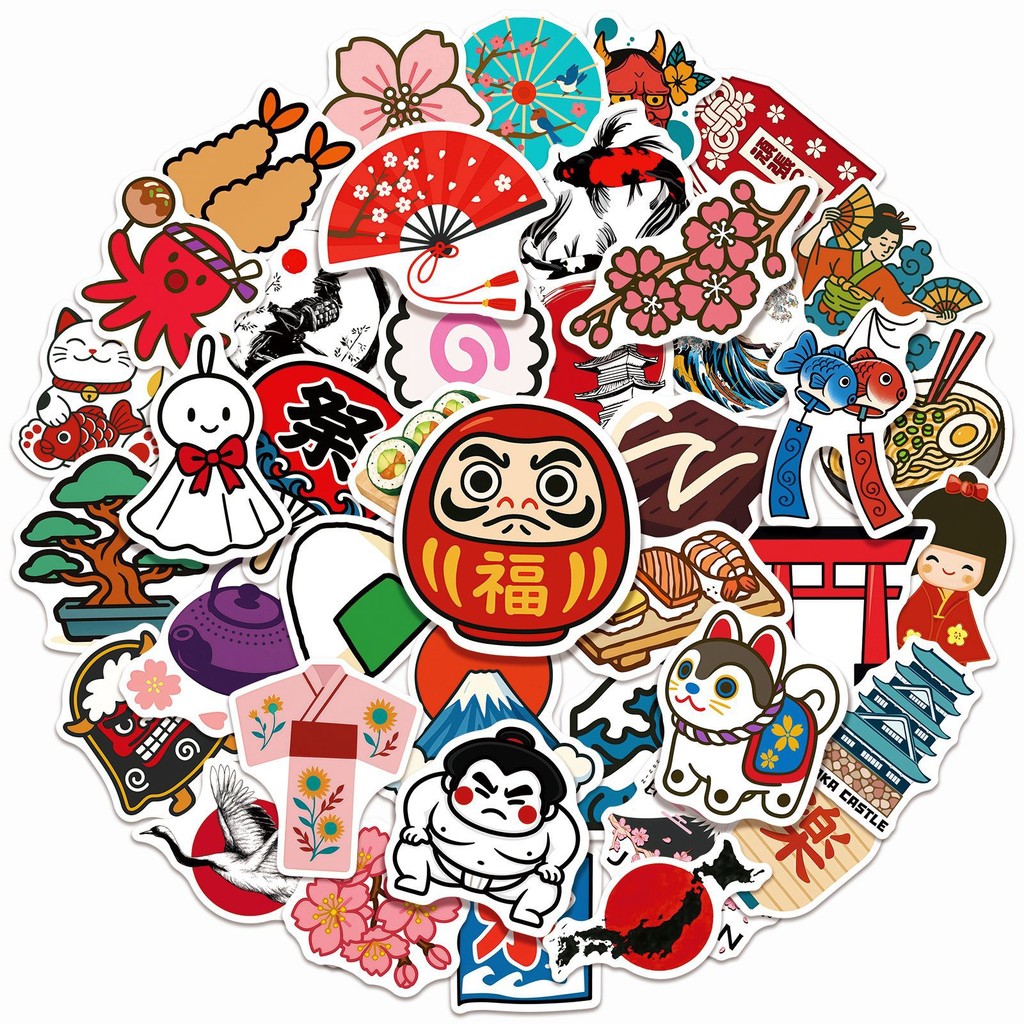 50Pcs/Set Japanese Traditional Culture Series 01 Stickers DIY Fashion ...