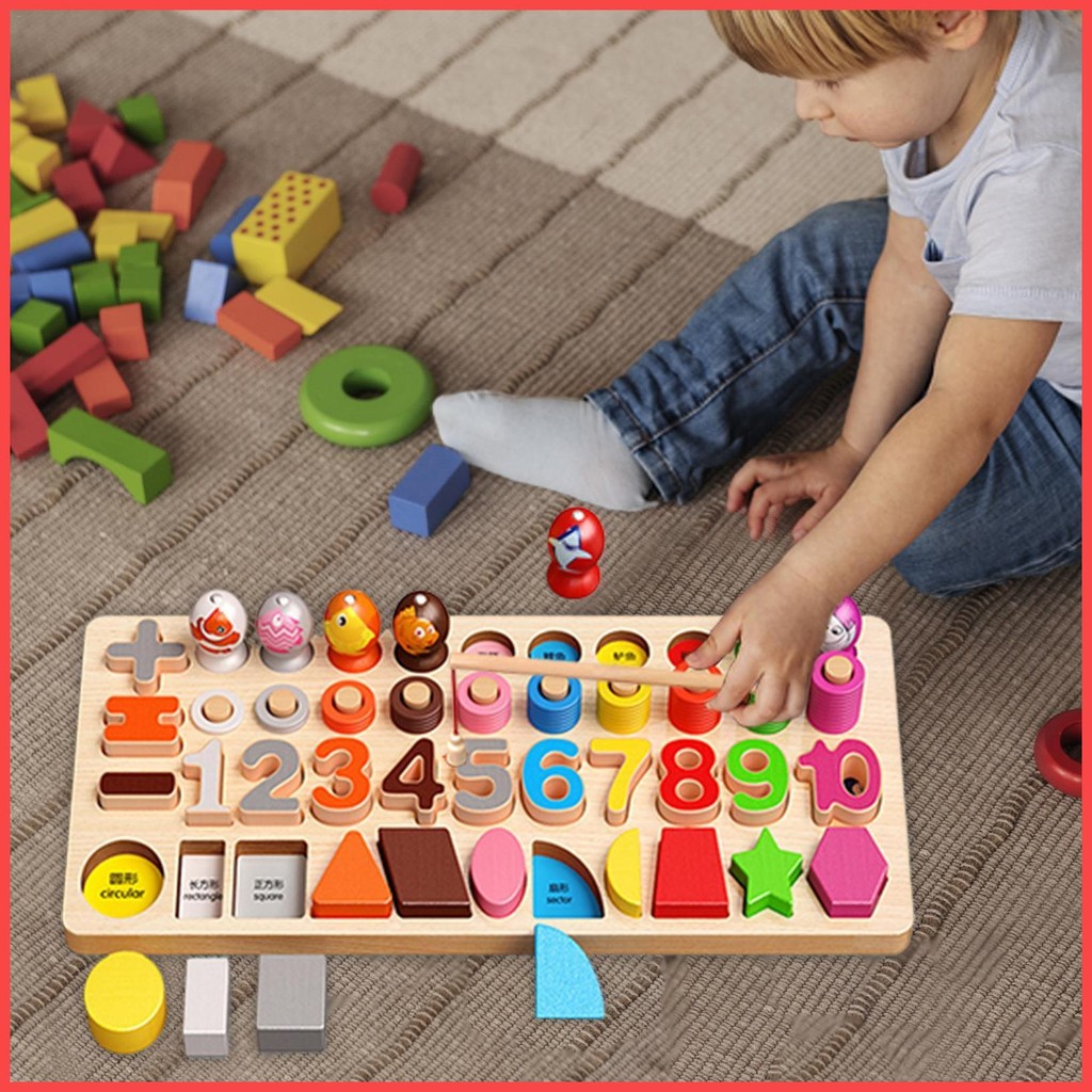 Number Puzzle Preschool Education Math Stacking Block Toddler Number ...