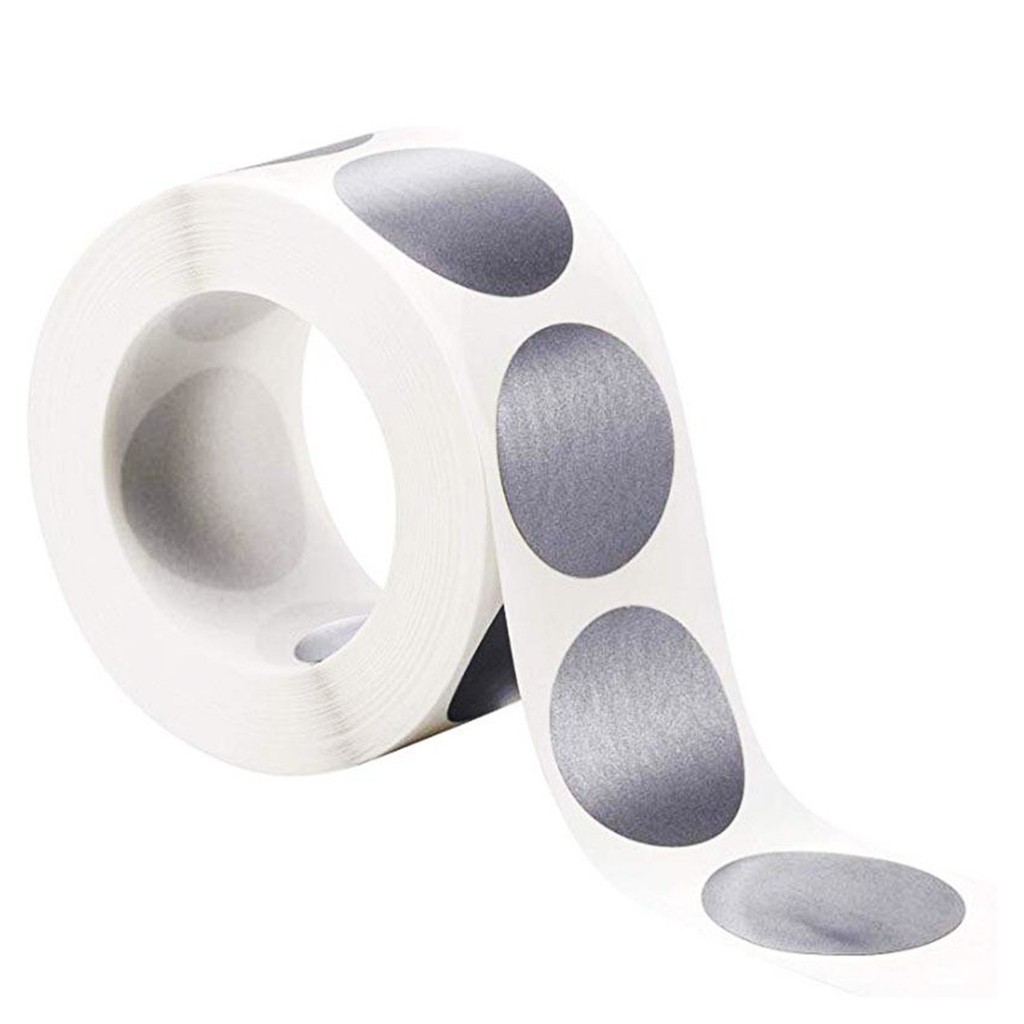 ⭐QUMM⭐300 PCS 1 Inch Scratch Off Sticker Round Labels Sliver Labels ...