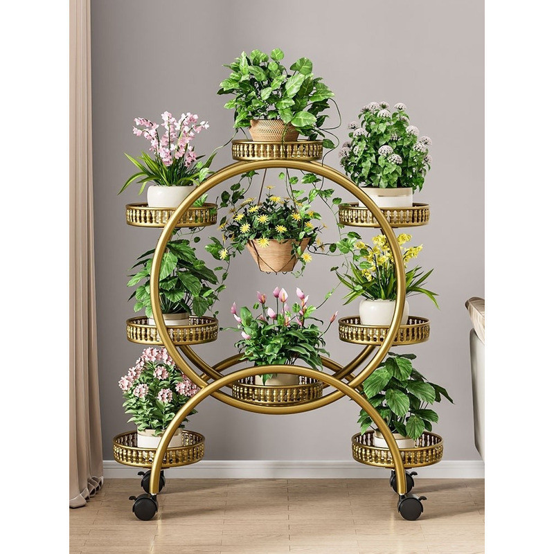 Plant Rack Mobile Flower Pot Stand Multi Layer Floor Standing Plant ...