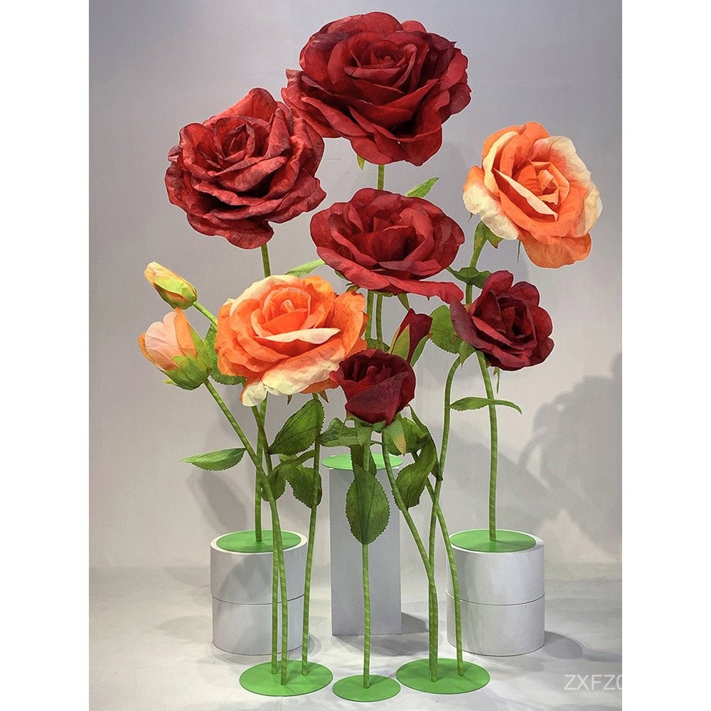 Decorative Large Paper Art Flower Arrangement Rose Wedding Scene Window ...