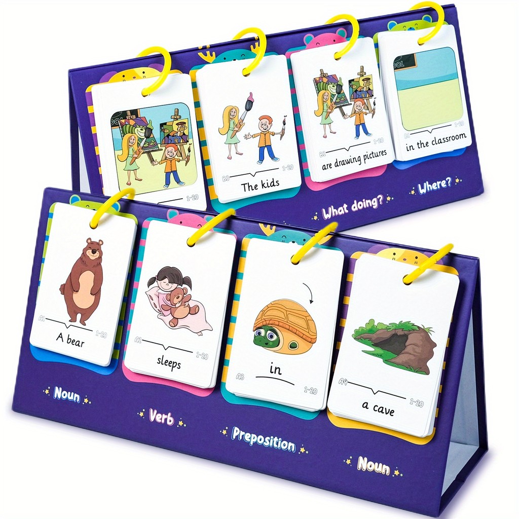 80Pcs Vocabulary Sentence Building Flashcards Double Side English Words ...