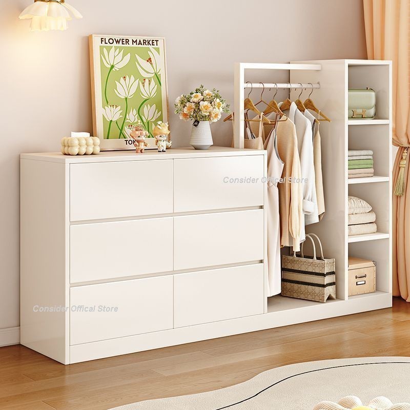 Solid Wood Bucket Cabinet Hanging Clothes Rack Bedroom Storage Cabinet ...