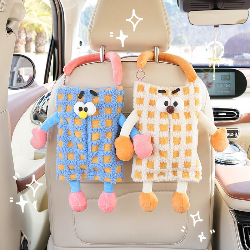 Little Monster Car Tissue Box Cute Cartoon Plush Hanging Tissue Holder ...