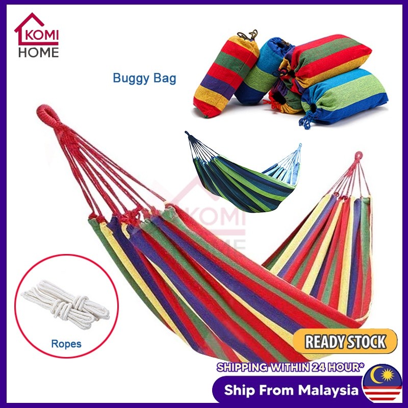 Komihome Camping Rainbow Hammock Canvas Camping Tree Swing Hanging Bed ...