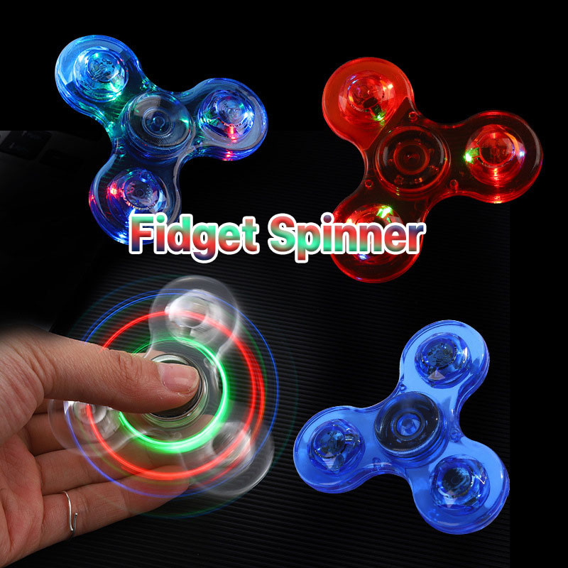 LED Fidget Spinner Crystal Top Light Up Glow In The Dark | Shopee Singapore