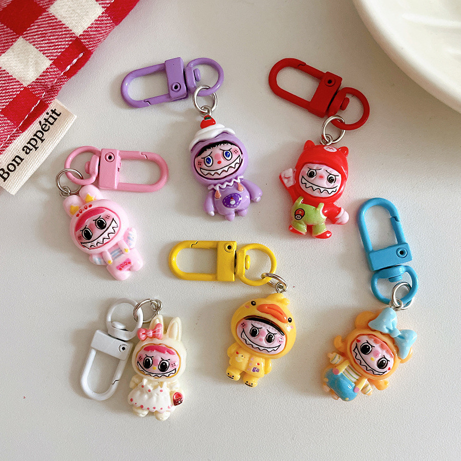 Labubu Series Keychains Student Cartoon Backpack Hanging Decorations ...