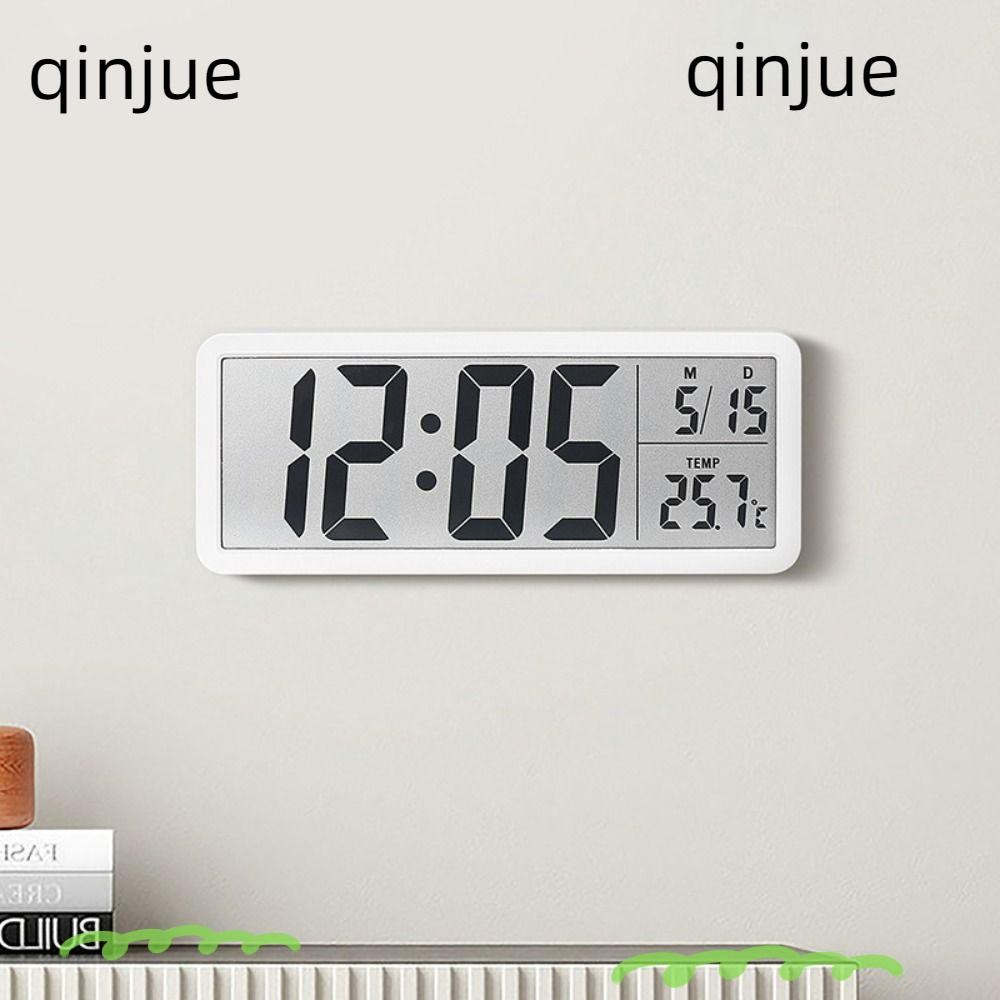 QINJUE Electronic Wall Clock, Wall-mounted Multi-functional Digital LED ...