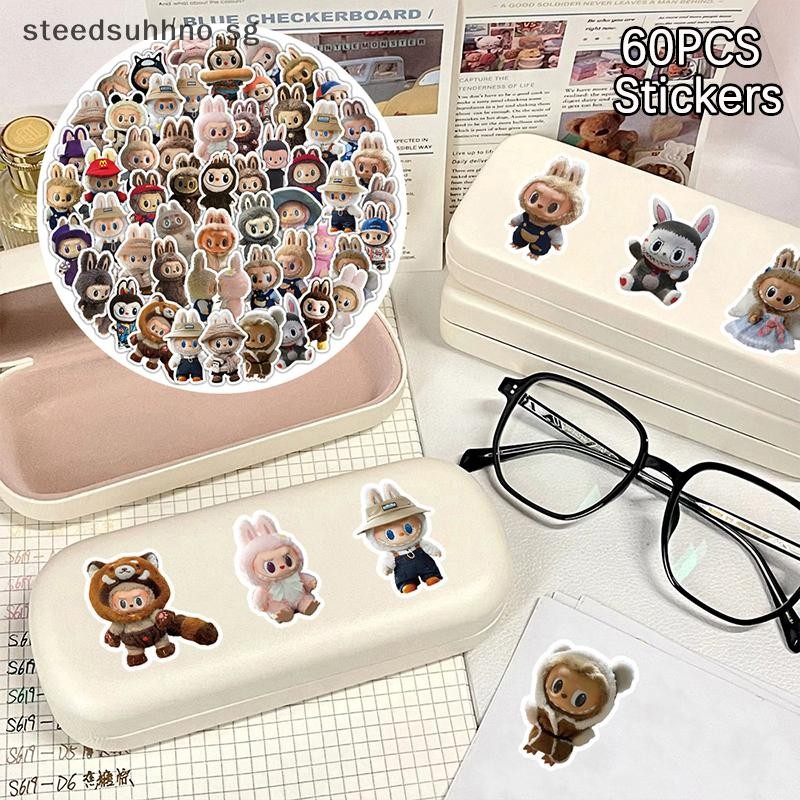 STE 60PCS Labubu Monster Cartoon Waterproof Stickers Pack Cute Water ...