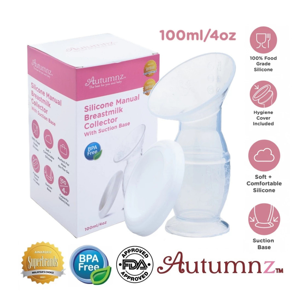 Autumnz Silicone Manual Breastmilk Collector with Suction Base (90ml ...