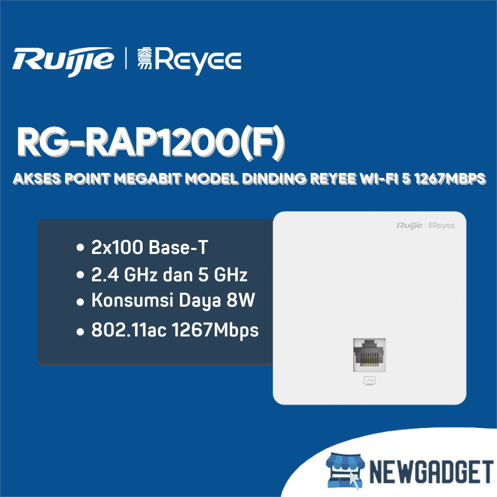 Ruijie REYEE RG-RAP1200(F) AKSES POINT MEGABIT WALL MODEL REYEE WI-FI 5 ...