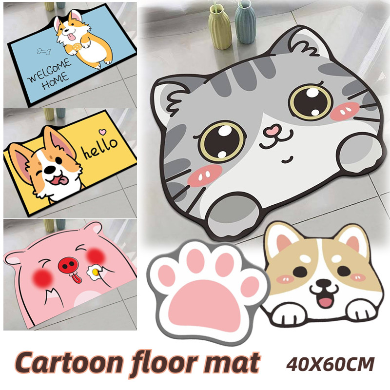 Cartoon Floor Mat Bedroom Kitchen Door Mat Super Absorbent Anti Slip ...