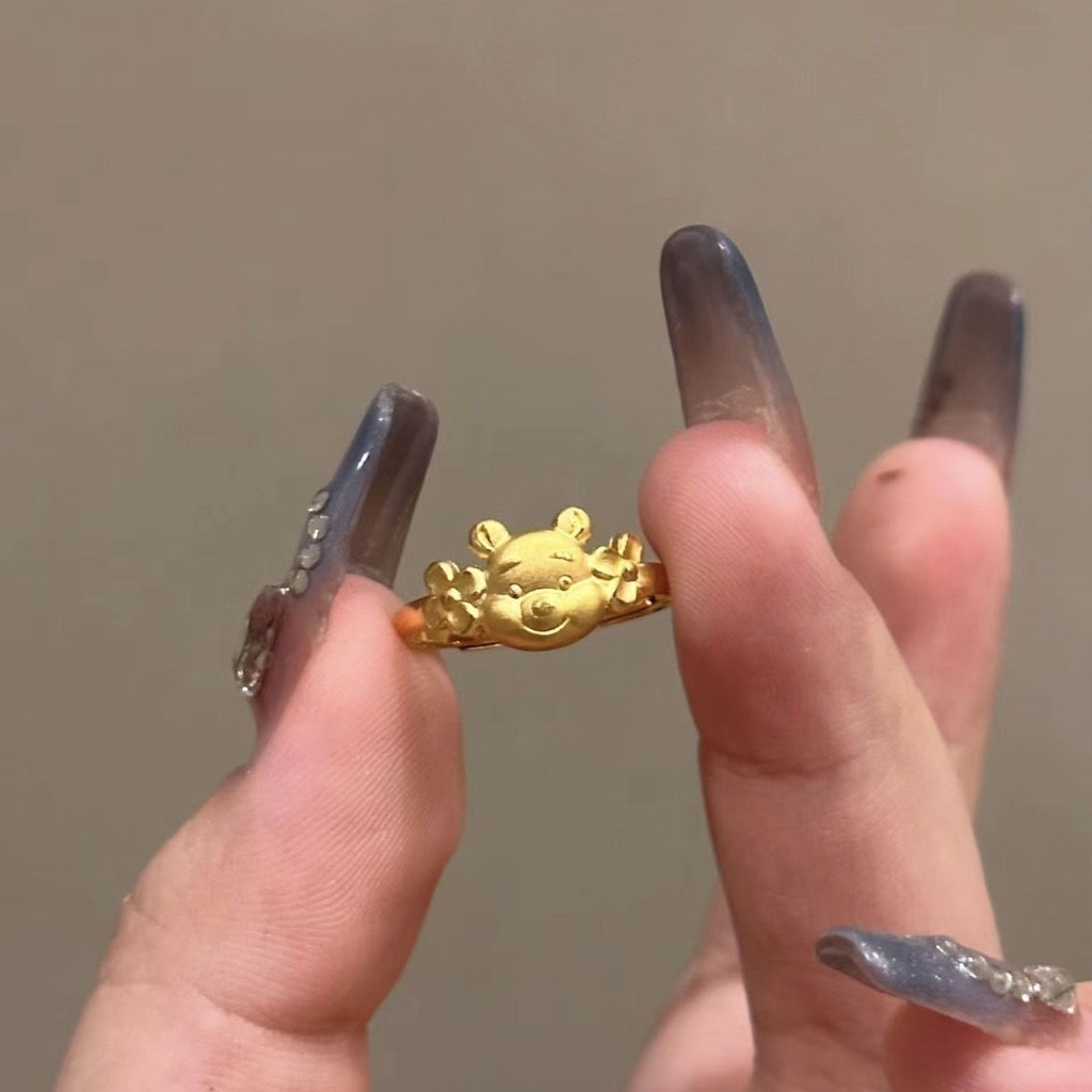 Cute Winnie the Pooh Pooh Ring Disney Glossy Cartoon Niche Design ...
