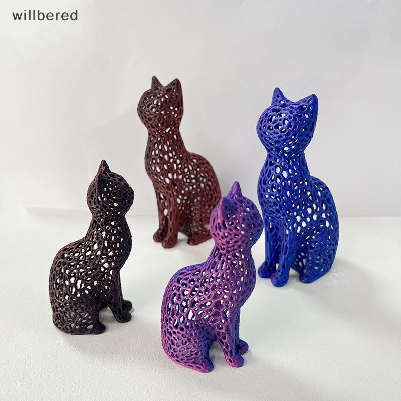 willbered Hollow Cat Statue Collectible 3D Printed Cat Statue Home ...