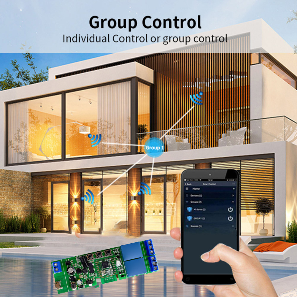 2 Channel WiFi/Zigbee Relay Module Remote Control RF 433Mhz Smart ...