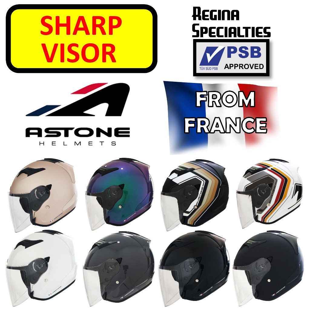 Astone DJR Helmet *PSB Approved* Sharp Visor Motorcycle fierce | Shopee ...