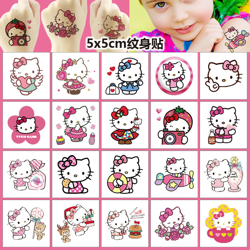 20pcs Sanrio Hello Kitty Cartoon Tattoo Stickers Girls Birthday Fake ...