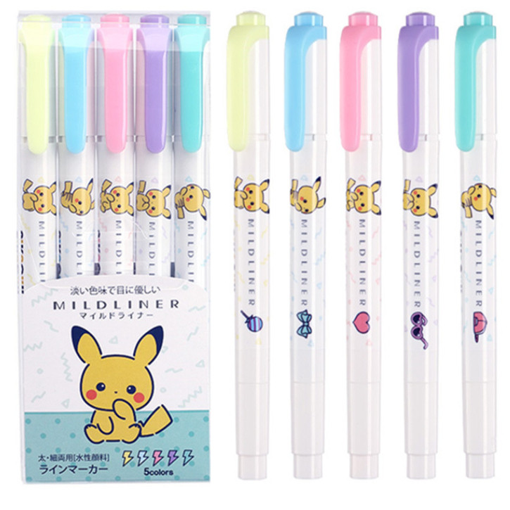 Pikachu Zebra Mildliner Double-Sided Highlighter - Pikachu Eevee Little ...