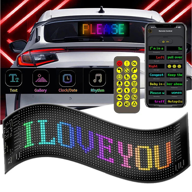 LED Sign Programmable Flexible Digital Display Board App& Remote ...