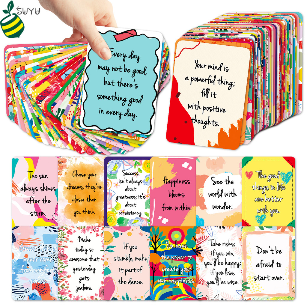 Positive Affirmation Card, 50pcs/set English Short Phrase Creative Card ...