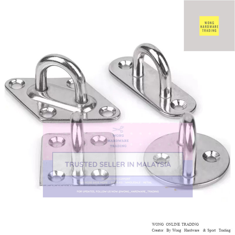SS304 Ceiling Hook Fan Hook pad eye plate Kipas Siling Hammock Anchor ...