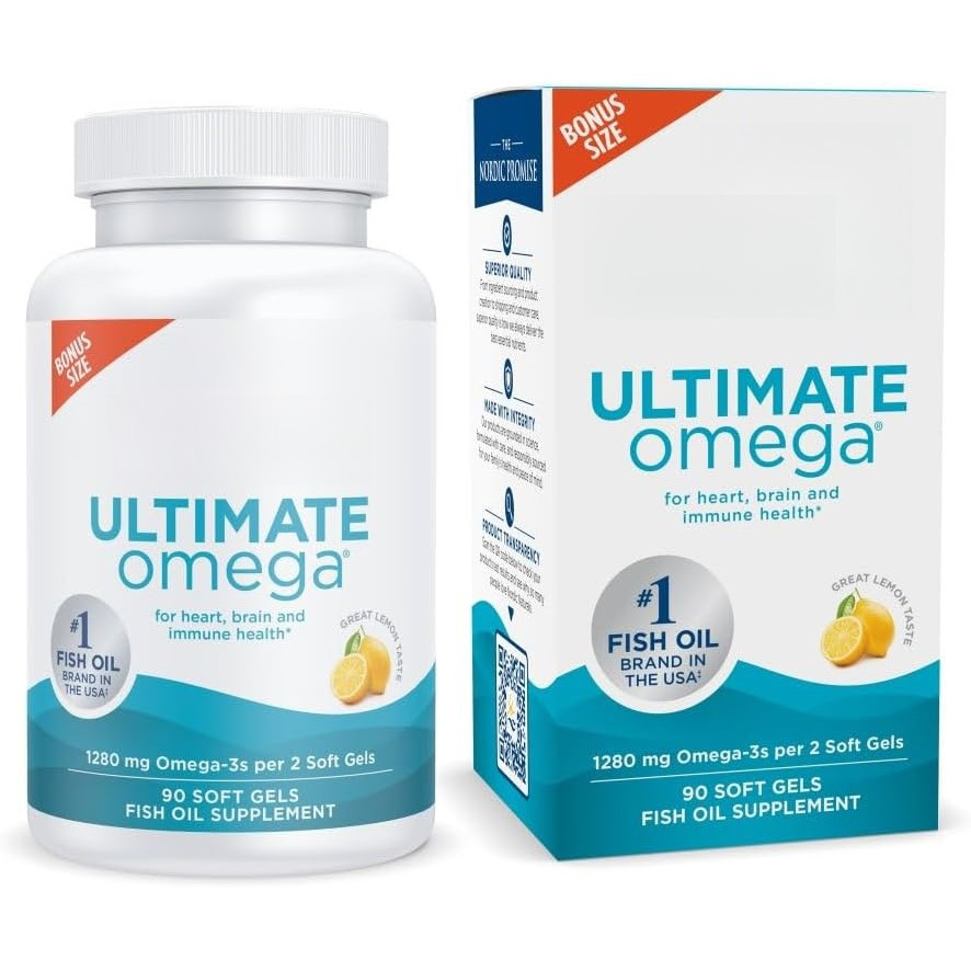 Nordic Naturals Ultimate Omega, Lemon Flavor - 90 Soft Gels - 1280 mg ...
