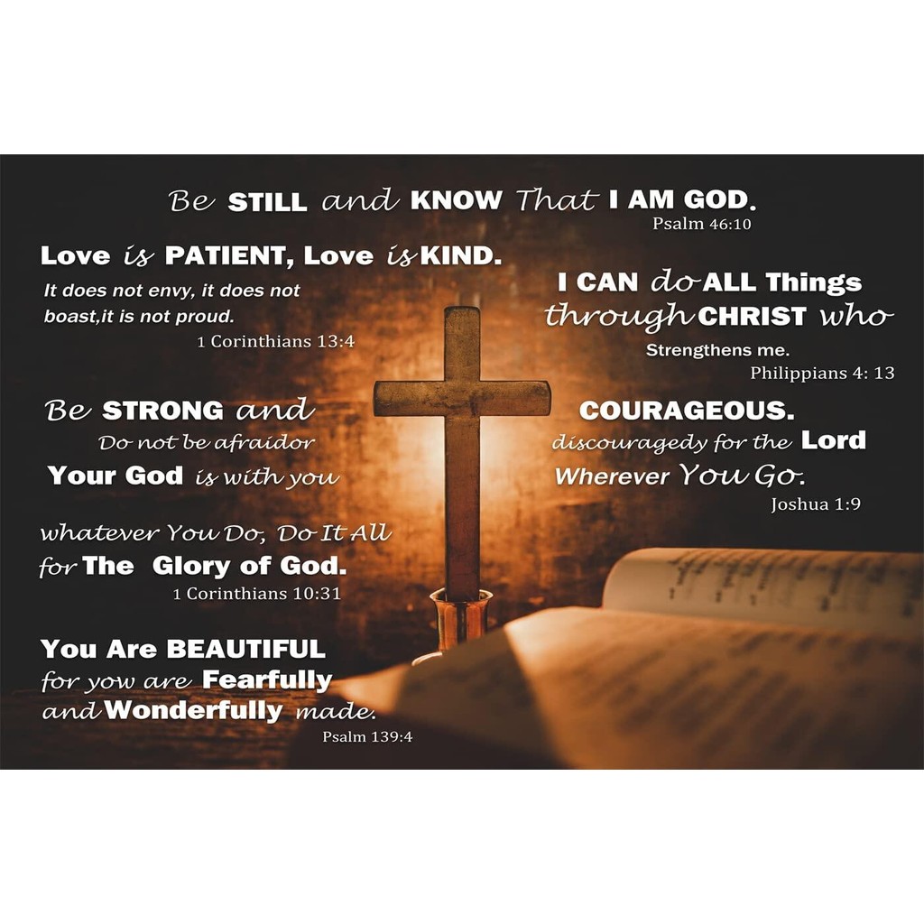 Christian Wall Art Decor Inspirational Bible Verses Poster Scripture ...