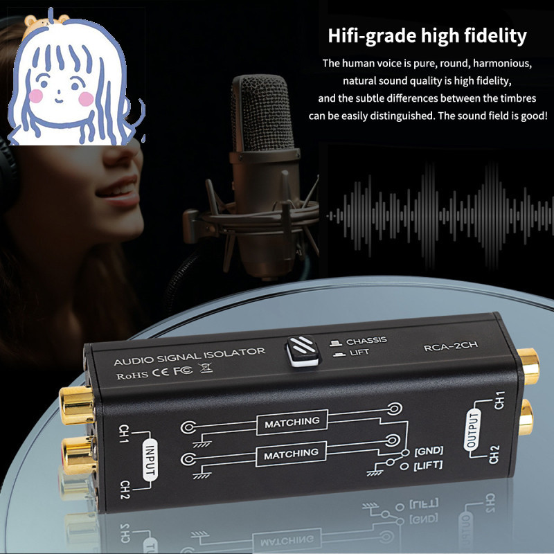 Stereo Music Line Isolator With Gold-Plated Connectors For Clear Sound ...