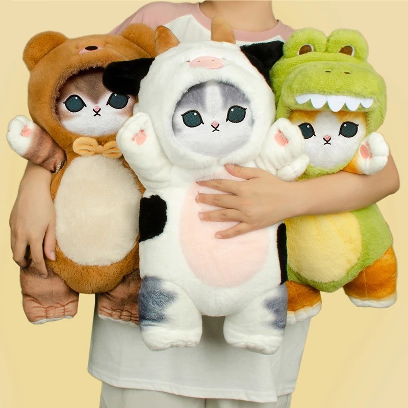 Mofusand Kawaii Cos Cat Plushies 25cm Cosplay Animals Dinosaur Cow Bear ...