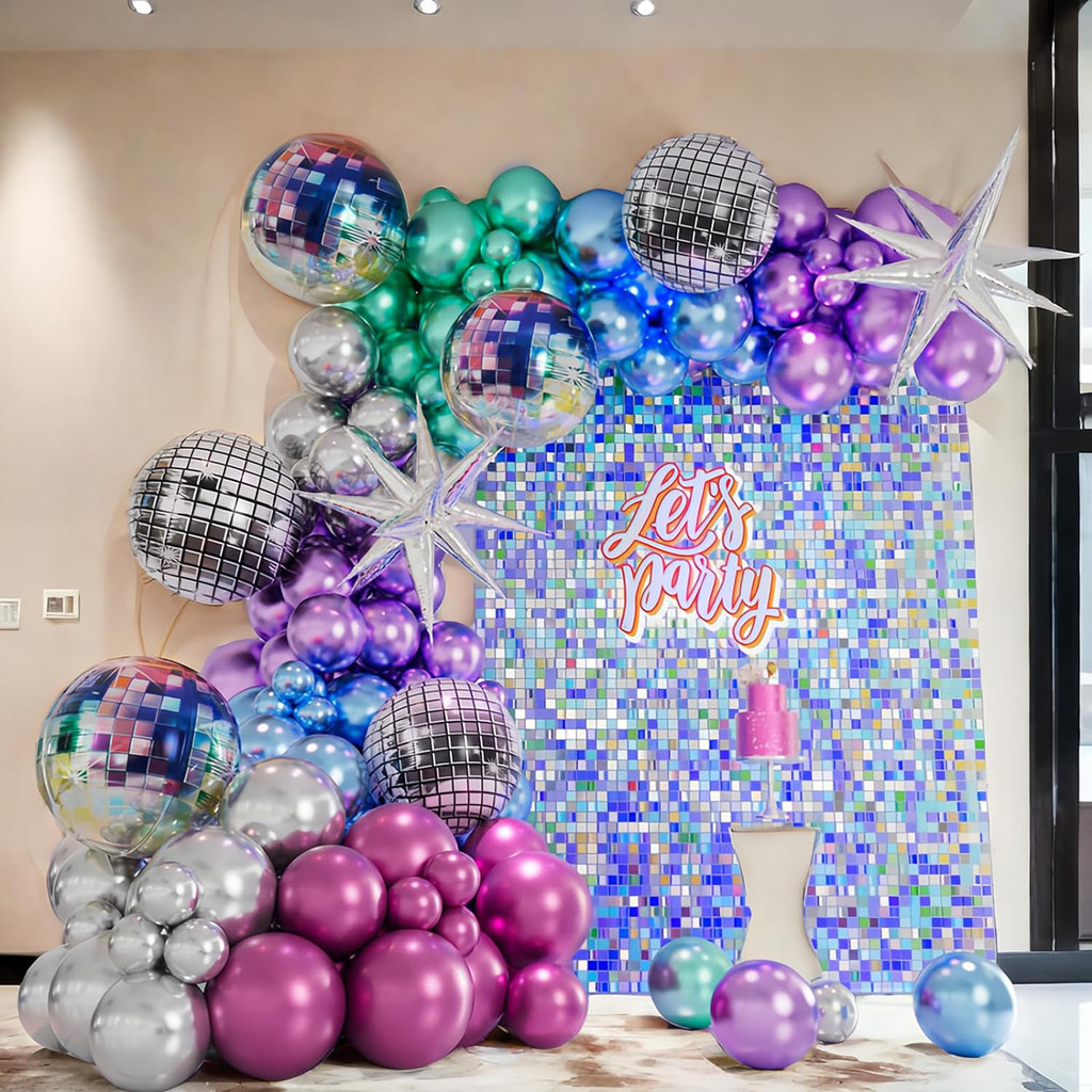 DISCO Balloon Set Metallic Arched DISCO Balloon Set with Explosion Star ...