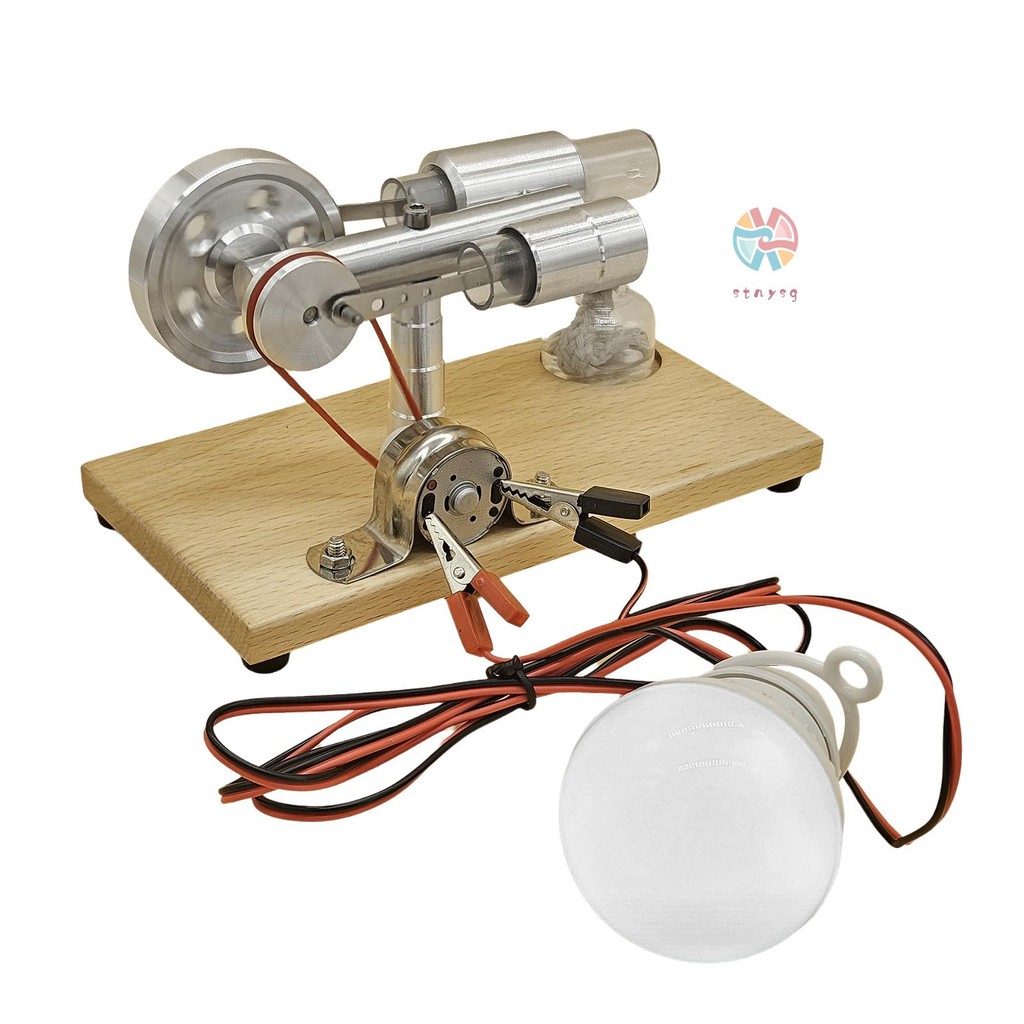Hot Air Stirling Engine Electricity Generator Motor Model with LED Bulb ...