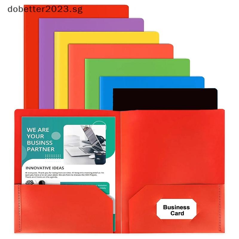 [DB] 1/7PCS 2-Pocket Folder Heavy Duty Plastic Folders With Pockets Fit ...