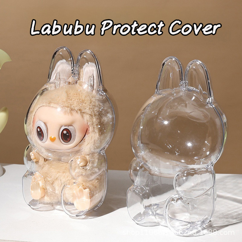 Lovely Transparent Labubu Display Cases Simple Doll Protective ...