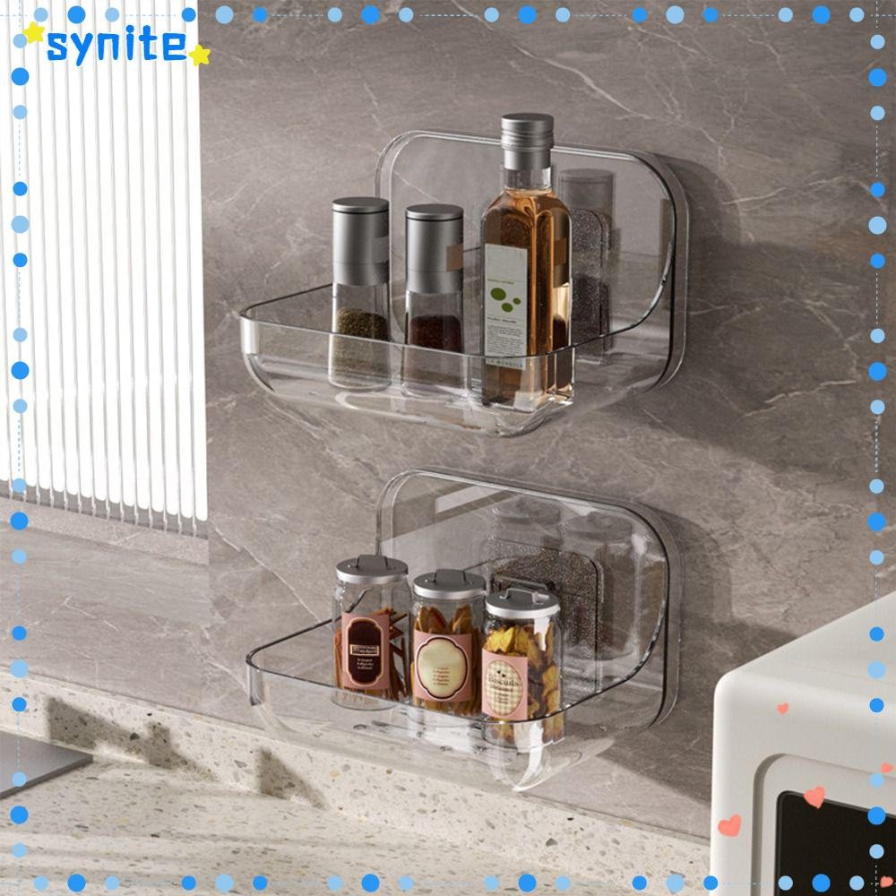 SYNITE Transparent Soap Box, Drainable Bathroom Toiletries Shelf Soap ...