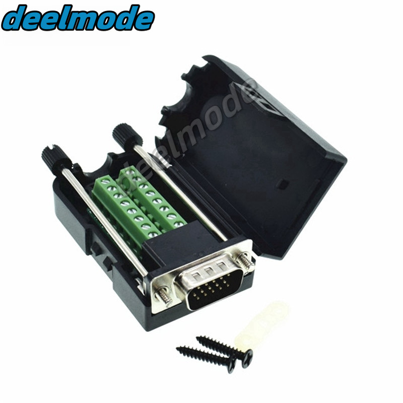 DB15 Male D-SUB 3 Row 15 Pin VGA Plug Breakout Terminal Solderless Connector | Shopee Singapore