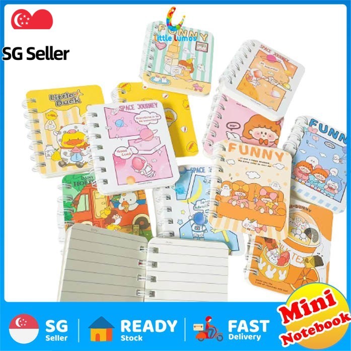 80 pages Mini Notebook for children. Kids Cute writing books, Ring Note ...