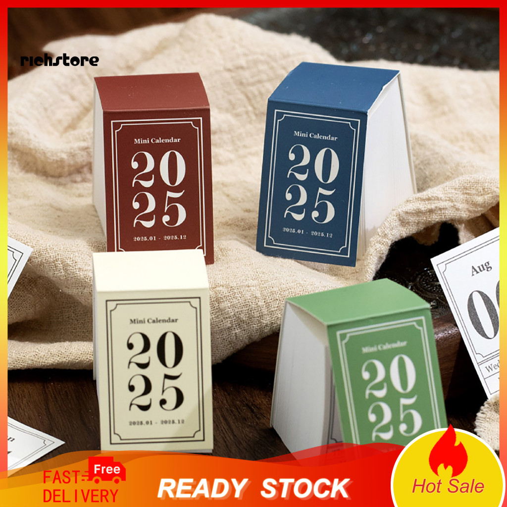 Mini Desk Calendar 2025 Travel-friendly Calendar 2025 Retro Mini Desk ...