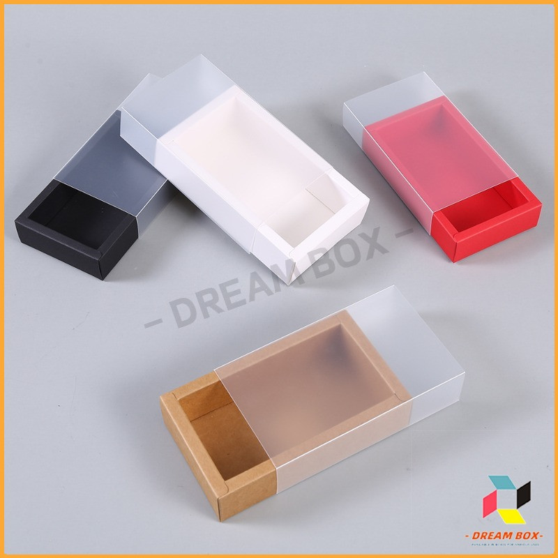 [10pcs Price] Kraft Paper Drawer Gift Box With Frosted Window ...