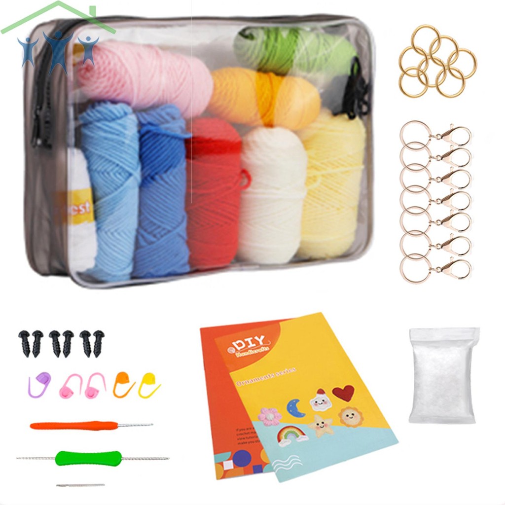 7Pcs Crochet Kit for Beginners Complete Crochet Knitting Kit Adorable ...