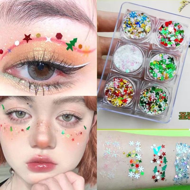 Christmas Dress Up Sequin Stickers Glitter Decoration Face Decoration ...