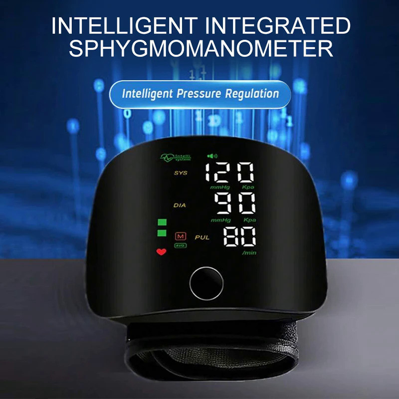 Wrist Type Blood Pressure Monitor LED Display Fast Measurement Digital ...