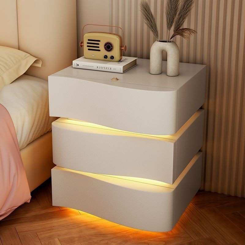Free Installation Smart Bedside Table Solid Wood Table Wireless+USB ...