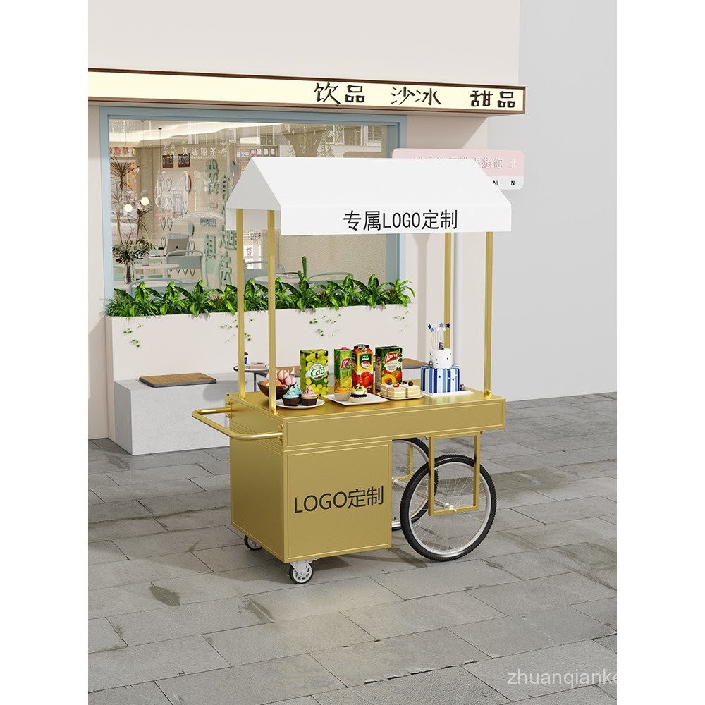Iron Art Outdoor Mobile Stall Cart Flower Cart Night Market Small Cart ...