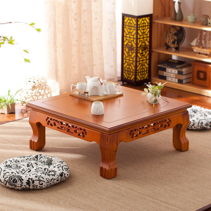 Bay Window Coffee Table Solid Wood Square Small Table Kang Table ...