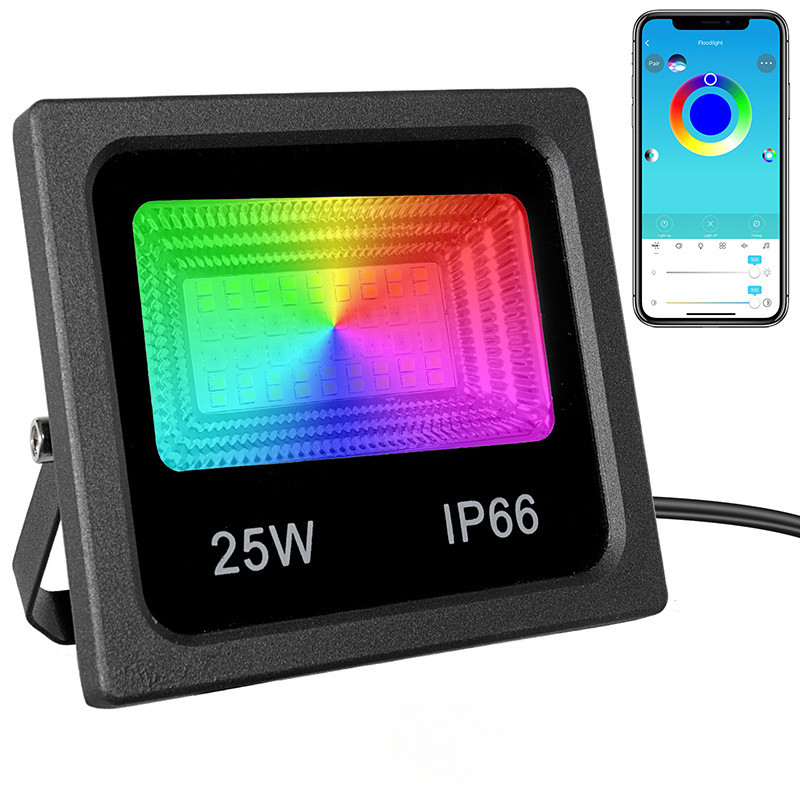 25W RGB Projection Light Intelligent Bluetooth APP Flood Light ...