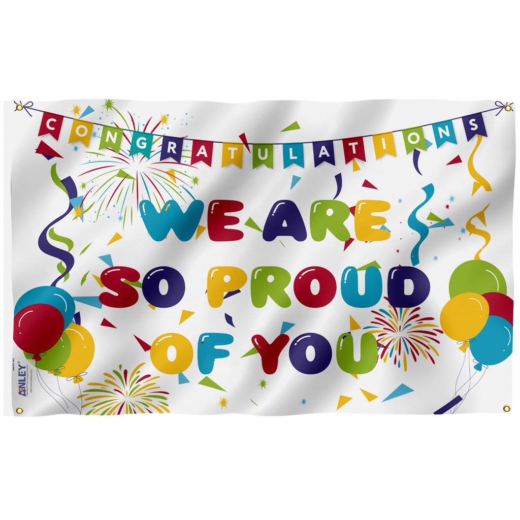 Anley 3x5 Ft We are so Proud of You Banner - Congratulations Banner ...