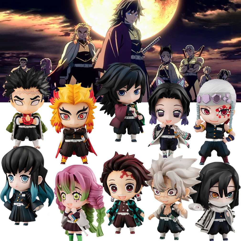 Demon Slayer Set Tanjirou & 9 Hashira (the nine strongest) Giyu Kyojuro ...