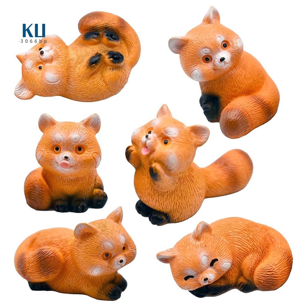 Miniature Small Raccoon Figurines 1 Inch Cartoon Mini Red Panda Figures ...